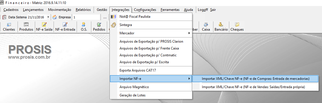 Importando NFe Compras