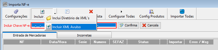 Importando NFe Compras